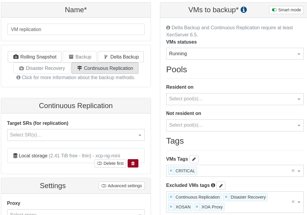 VM replication in XCP-ng